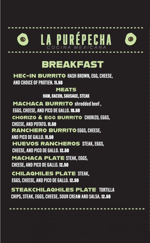 Our Menu – La Purepecha